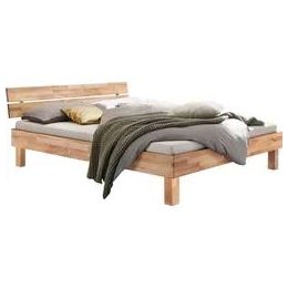 Holzbett Hasena "Prato", beige (kernbuche natur, ge&ouml;lt, kernbuche natur, ge&ouml;lt), B:96cm H:36cm L:214cm, Kernbuche massiv, Betten, Fu&szlig;h&ouml;he 20 cm