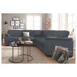 Sit & More Ecksofa SIT & MORE "Montego L-Form, B: 256cm", grau (anthrazit), B:256cm H:88cm T:227cm, Luxus-Microfaser (90% Polyester, 10% Polyamid);Struktur (100% Polyester);Luxus-Microfaser ALTARA NUBUCK (100% Polyester), Sofas, Ecksofa, wahlweise mit Bettfunktion und Schubkasten