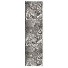 L&auml;ufer FLAIR RUGS "Marbled", silber (silberfarben), B:60cm H:12mm L:230cm, Kunstfaser, Teppiche, L&auml;ufer, dezenter Glanz, mehrfarbig, modernes Marmor-Design, Teppichl&auml;ufer
