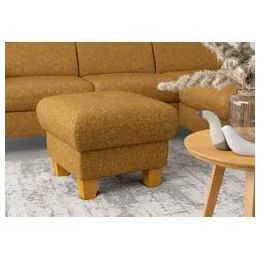 Polsterhocker Home Affaire "Lindgren", gelb (mustard), B:61cm H:46cm T:61cm, 100% Polyester, Hocker, Polsterhocker, mit Stauraum