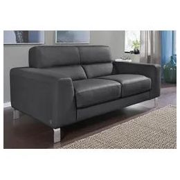 2-Sitzer Calia italia "Simon, erstklassiger Sitzkomfort und tolles Design", schwarz, B:172cm H:81cm T:94cm, Leder BULL;Leder SORRENTO, Sofas, in zwei Lederqualit&auml;ten
