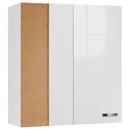 Eckh&auml;ngeschrank KOCHSTATION "KS-Cara", wei&szlig; (wei&szlig; gl&auml;nzend, wei&szlig;), B:80cm H:89,6cm T:34,9cm, Schr&auml;nke, Eckh&auml;ngeschrank