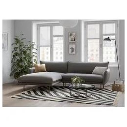 Ecksofa OTTO HOME "Stine L-Form", grau, B:249cm H:86cm T:159cm, Struktur (100% Polyester);Struktur weich (85% Polyester/15% Nylon);Samtoptik (100% Polyester), Sofas, Ecksofa, Besonderes Design durch Kissenoptik und Keder, by Morten Georgsen