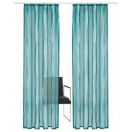 Gardine OTTO HOME "Dimona" Gr. 1, blau (petrol), B:140cm H:145cm, Voile, Polyester, Gardinen, Gardine, 2er-Set, transparent, Voile, Polyester