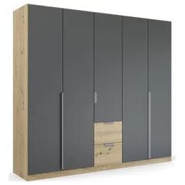 Dreht&uuml;renschrank Rauch "Dark&Wood by Quadra Spin", braun (eiche artisan, grau metallic), B:226cm H:210cm T:54cm, Holzwerkstoff, Schr&auml;nke, Dreht&uuml;renschrank, im Industrial Style mit Metallgriffstangen