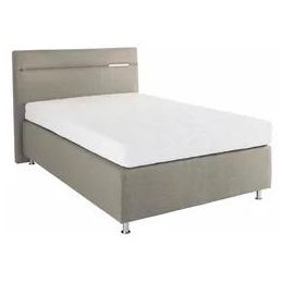 Boxspringbett, beige (struktustoff dunkelbeige), mit LED-Beleuchtung, Liegefl&auml;che B/L: 120cm x 200cm, H2, 7-Zonen-Kaltschaummatratze, Bezug Unterbox und Kopfteil: Strukturstoff (77% Polyester und 23% Viskose);Bezug Obermatratze 100% Polyester, waschbar bis 60C, Westfalia Schlafkomfort, Komplettbetten, Boxspringbett, wahlweise mit LED-Beleuchtung