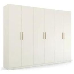 Kleiderschrank Rauch "Dreht&uuml;renschrank Schrank Garderobe Ankleide SKANDI BY QUADRA SPIN", wei&szlig; (alpinwei&szlig;), B:271cm H:210cm T:54cm, Holzwerkstoff, Schr&auml;nke, Kleiderschrank, im Landhaus-Stil mit Massivholzgriffen aus Wildeiche