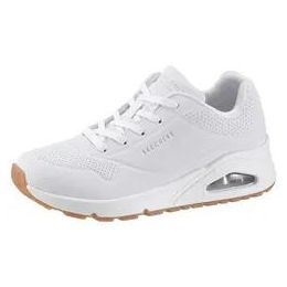 Sneaker Skechers "Street Uno - Stand on Air", Damen, Gr. 37, wei&szlig; (sanftes wei&szlig;), Lederimitat, Schuhe Sneaker, Freizeitschuh, Halbschuh, Schn&uuml;rschuh mit Memory Foam, Topseller