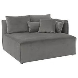 Ottomane OTTO HOME "N&ouml;re", grau (hellgrau), B:138cm H:86cm T:128cm, 100% Polyester, Sofas, Ottomane, kurzes Lounge-Modul - zum Zusammenstellen, Breite 138 cm, Tiefe 128 cm