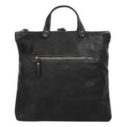 Umh&auml;ngetasche CLUTY, Damen, Gr. B/H/T: 28cm x 33cm x 7cm onesize, schwarz, Leder, Taschen Umh&auml;ngetasche, echt Leder, Made in Italy