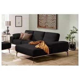 Ecksofa W.Schillig "run, Designsofa mit tollem Sitzkomfort, L-Form", schwarz (midnight w82), B:299cm H:88cm T:178cm, Longlife Xtra-Leder Z73: Naturwalkleder der Luxusklasse aus den erlesensten Rohh&auml;uten. Hautst&auml;rke 1, 1 &ndash; 1, 3 mm;ROHLEDER Jacquard-Flachgewebe Q2 W60 (63% Polyester, 37% Polyacryl);ROHLEDER Chenille-Flachgewebe Q2 W77 (68% Polyacryl, 32% Polyester);Stoff S37 (100% Polyester), Sofas,