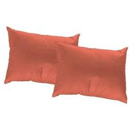 Dekokissen WIRTH Gr. 2, orange (terrakotta, unifarben), B:50cm L:50cm, Kunstfaser, Dekokissen_Sitzkissen_Kissenh&uuml;llen, Kissenh&uuml;lle ohne F&uuml;llung, 2 St&uuml;ck