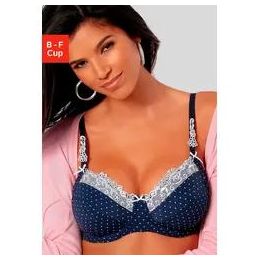 B&uuml;gel-BH Nuance, Damen, Gr. 100, Cup B, blau (marine, wei&szlig;), Microtouch, Obermaterial: 80% Polyamid, 10% Elasthan, 10% Viskose, BHs B&uuml;gel-BH, mit wundersch&ouml;ner Stickerei, Dessous