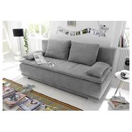 Schlafsofa ED EXCITING DESIGN "Luigi", braun (uran 02 schlamm), B:211cm H:93cm T:103cm, 95% Polyester, 5% Nylon, Sofas, Schlafsofa, mit Bettkasten & 2 Armlehnenkissen