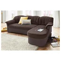 Ecksofa DOMO collection "Elva, zeitloses Design, elegante R&uuml;ckensteppung, Breite 233cm L-Form", braun (mokka, braun), B:240cm H:84cm T:82cm, Kunstleder SOFTLUX / Struktur ( 100% Polyester);Microfaser PRIMABELLE (100% Polyester);(gepr&auml;gte) Luxus-Microfaser (100% Polyester), Sofas, Ecksofa, wahlweise mit Bettfunktion und Federkern, Topseller