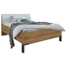 Futonbett Wiemann "Monaco, Bettgestell, Bettrahmen, komfortables Polsterkopfteil", braun (bianco, eiche, wei&szlig;), B:129cm L:218cm, Betten, Futonbett, Polsterkopfteil aus Kunstleder, verschiedene Gr&ouml;&szlig;en, in Komforth&ouml;he