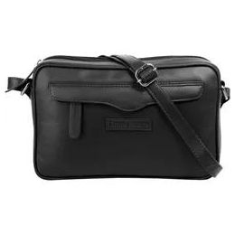Umh&auml;ngetasche Bruno Banani, Damen, Gr. B/H/T: 25cm x 16cm x 6cm onesize, schwarz, Leder, unifarben, Taschen Umh&auml;ngetasche, echt Leder