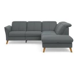 Sit & More Ecksofa SIT & MORE "Romero L-Form", grau (dunkelgrau), B:250cm H:91cm T:220cm, 100% Polyester, Sofas, Ecksofa, wahlweise mit oder ohne TV-Funktion, Bettfunktion, Bettkasten
