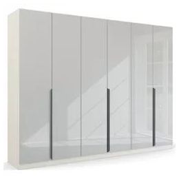 Dreht&uuml;renschrank Rauch "Kleiderschrank Schrank Garderobe Ankleide MODERN BY QUADRA SPIN", wei&szlig; (alpinwei&szlig;, glas kristallwei&szlig;), B:271cm H:210cm T:54cm, Holzwerkstoff, Schr&auml;nke, Dreht&uuml;renschrank, mit hochwertiger Glasfront und Stangengriff MADE IN GERMANY