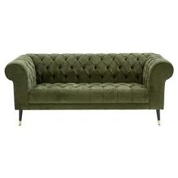 Chesterfield-Sofa Home Affaire "Tinnum", gr&uuml;n (olive), B:195cm H:77cm T:87cm, Luxus-Microfaser Vintageoptik (66% PU, 27% Polyester, 7% Baumwolle);Struktur weich( 97% Polyester, 3% Polyacryl), Sofas