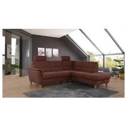 Ecksofa Home Affaire "Palmera L-Form, B: 236 cm", rosa (kupfer), B:236cm H:89cm T:212cm, 100% Polyester;Struktur (100% Polyester);Luxus-Microfaser in Lederoptik (100% Polyester), Sofas, Ecksofa, optional Bettfunktion & Bettkasten, Federkern