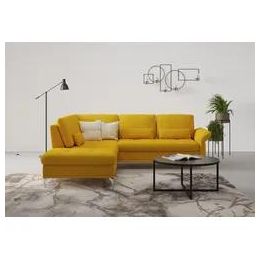 Ecksofa Home Affaire "Palm Beach L-Form", braun (messing), B:259cm H:89cm T:224cm, 98%Polyester, 2%Polyamid, Sofas, Ecksofa, Federkern, mit Sitztiefenverstellung, wahlweise mit Bettfunktion