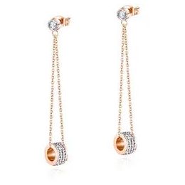 Paar Creolen "Ring", Damen, Gr. Messing, rosa, Collezione Alessandro, Ohrringe