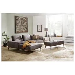 Ecksofa W.Schillig "run, Designsofa mit tollem Sitzkomfort, L-Form", braun (mocca s37), B:299cm H:88cm T:178cm, Longlife Xtra-Leder Z73: Naturwalkleder der Luxusklasse aus den erlesensten Rohh&auml;uten. Hautst&auml;rke 1, 1 &ndash; 1, 3 mm;ROHLEDER Jacquard-Flachgewebe Q2 W60 (63% Polyester, 37% Polyacryl);ROHLEDER Chenille-Flachgewebe Q2 W77 (68% Polyacryl, 32% Polyester);Stoff S37 (100% Polyester), Sofas, Ecks