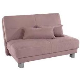Schlafsofa Home Affaire "Gina", rosa (flamingo), B:120cm H:86cm T:195cm, Sofas, Schlafsofa, mit einem Handgriff vom Sofa zum Bett