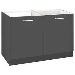 Sp&uuml;lenschrank KOCHSTATION "KS-Kehl", grau, B:120cm H:82cm T:60cm, MDF, Schr&auml;nke, Sp&uuml;lenschrank, ohne Arbeitsplatte
