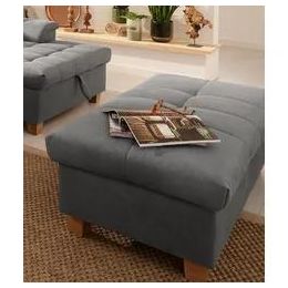 Hocker Home Affaire "Lyla", grau (dunkelgrau), B:131cm H:42cm T:61cm, Luxus-Microfaser (100% Polyester);Microfaser PRIMABELLE (100% Polyester);Struktur fein (100% Polyester), Hocker, Hocker, mit Stauraum, Breite 131 cm