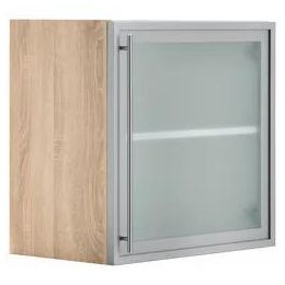 H&auml;ngeschrank Optifit, silber (alu, eichefarben), B:60cm H:57,6cm T:35,2cm, Schr&auml;nke, H&auml;ngeschrank, Breite 60 cm