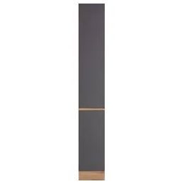 Apothekerschrank KOCHSTATION "KS-Riesa", grau (matt grau), B:30cm H:200cm T:60cm, Holzwerkstoff, Schr&auml;nke, Apothekerschrank, Breite 30 cm, MDF-Fronten