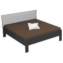 Futonbett Rauch "Aditio", grau (graumetallic), B:186cm H:107cm L:208cm, Betten, Futonbett, Kopfteil Webstoff mit abgesetztem Keder