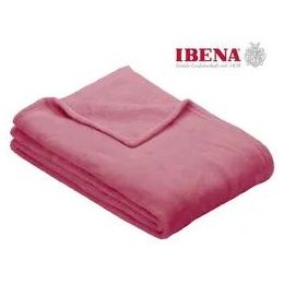 Wohndecke Ibena "Uni Fleecedecke Olbia", pink, B:130cm L:180cm, Polyester, Wohndecken, Wohndecke, einfarbig schick, Kuscheldecke