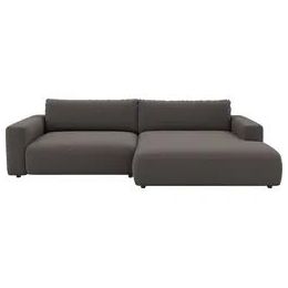 Ecksofa Musterring "LUCIA L-Form", grau (stone crona), B:296cm H:81cm T:190cm, Flachgewebe VALMONT (60% Baumwolle/40% Leinen);Leder PURO, pigmentiertes Leder;Microfaser CRONA (100% Polyester);Flachgewebe FLORIS (100% Polyester);Leder BAX, pigmentiertes Leder, Sofas, Ecksofa