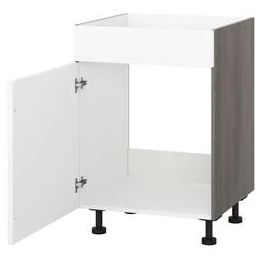 Sp&uuml;lenunterschrank KOCHSTATION "KS-Trea SPBL60", wei&szlig; (wei&szlig;, eichefarben grau), B:60cm H:75cm T:56cm, Schr&auml;nke, Breite 60 cm, H&ouml;he 75 cm