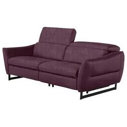 2,5-Sitzer Egoitaliano "Dafne, elegantes Designsofa mit hohem Sitzkomfort", lila (plum), B:208cm H:97cm T:108cm, Sofas, wahlw. mit elektrischer Relaxfunktion, Kopfteile manuell verstellbar