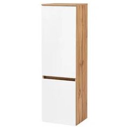 Midischrank Welltime "Kaunas", wei&szlig; (matt wei&szlig;, wotaneiche), B:40cm H:130cm T:35cm, Holzwerkstoff, Schr&auml;nke, Midischrank, 40 cm breit, Soft-Close-Funktion