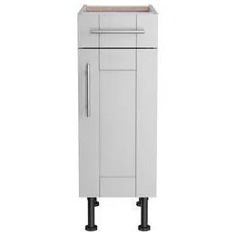 Unterschrank KOCHSTATION "KS-Ahus", grau (hellgrau matt, hellgrau), B:30cm H:87cm T:58,4cm, Schr&auml;nke, Unterschrank, Breite 30 cm