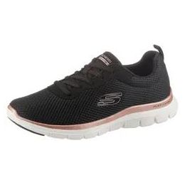 Sneaker Skechers "FLEX APPEAL 4.0 BRILLINAT VIEW", Damen, Gr. 37, rosa (schwarz, ros&eacute;), Lederimitat, Textil, Schuhe Sneaker, Freizeitschuh, Halbschuh, Schn&uuml;rschuh mit Air Cooled Memory Foam, Topseller