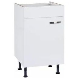 Sp&uuml;lenschrank KOCHSTATION "KS-Cara", wei&szlig; (wei&szlig;, wei&szlig;), B:50cm H:87cm T:58,4cm, Schr&auml;nke, Sp&uuml;lenschrank, Breite 50 cm