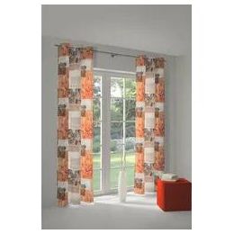 Vorhang WIRTH "JOLANDA" Gr. 4, orange, B:145cm H:245cm, Polyester, Gardinen
