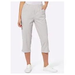 Caprihose Classic Basics, Damen, Gr. 40, Normalgr&ouml;&szlig;en, braun (taupe, gestreift), 100% Baumwolle, gemustert, gestreift, 3/4-L&auml;nge, Hosen Caprihose