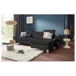 Ecksofa exxpo - SOFA FASHION "Fiji, hochwertige Detailverarbeitung, Breite 292cm, L-Form", schwarz, B:292cm H:98cm T:167cm, Luxus-Kunstleder;Webstoff (100% Polyester);Webvelours (100% Polyester), Sofas, Ecksofa, bequem durch Kopf- und Armteilverstellung, wahlweise mit Bettfunktion