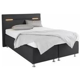 Boxspringbett, grau (strukturstoff anthrazit), mit LED-Beleuchtung, Liegefl&auml;che B/L: 140cm x 200cm, H3, 7-Zonen-Kaltschaummatratze, Bezug Unterbox und Kopfteil: Strukturstoff (77% Polyester und 23% Viskose);Bezug Obermatratze 100% Polyester, waschbar bis 60C, Westfalia Schlafkomfort, Komplettbetten, Boxspringbett, wahlweise mit LED-Beleuchtung