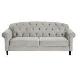 2-Sitzer "Carla", grau, B:212cm H:87cm T:89cm, Samtvelours (100% Polyester), ATLANTIC HOME COLLECTION, Sofas, in Samtverloursbezug, mit Stauraum unter der Sitzfl&auml;che
