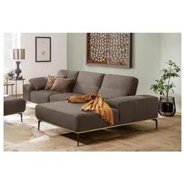 Ecksofa W.Schillig "run, Designsofa mit tollem Sitzkomfort, bequem, L-Form", braun (stone w82), B:299cm H:88cm T:178cm, Longlife Xtra-Leder Z73: Naturwalkleder der Luxusklasse aus den erlesensten Rohh&auml;uten. Hautst&auml;rke 1, 1 &ndash; 1, 3 mm;ROHLEDER Jacquard-Flachgewebe Q2 W60 (63% Polyester, 37% Polyacryl);ROHLEDER Chenille-Flachgewebe Q2 W77 (68% Polyacryl, 32% Polyester);Stoff S37 (100% Polyester), Sof