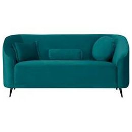 2-Sitzer Home Affaire "Ashly", blau (petrol), B:154cm H:81cm T:80cm, 100% Polyester, Sofas, in 3 Bezugsvarianten, Boucl&eacute;, Samtoptik und Struktur weich.