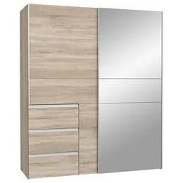Schwebet&uuml;renschrank FORTE "Winn2", braun (sonoma eiche), B:170,3cm H:200,5cm T:61,2cm, Schr&auml;nke, Schwebet&uuml;renschrank, mit Spiegel und 3 Schubk&auml;sten